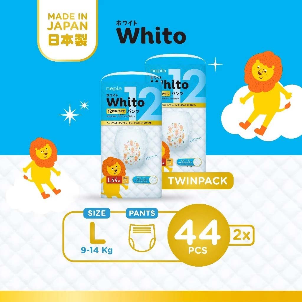Nepia Whito Diapers Pants L44 - Twin Pack - Nepia Genki Indonesia