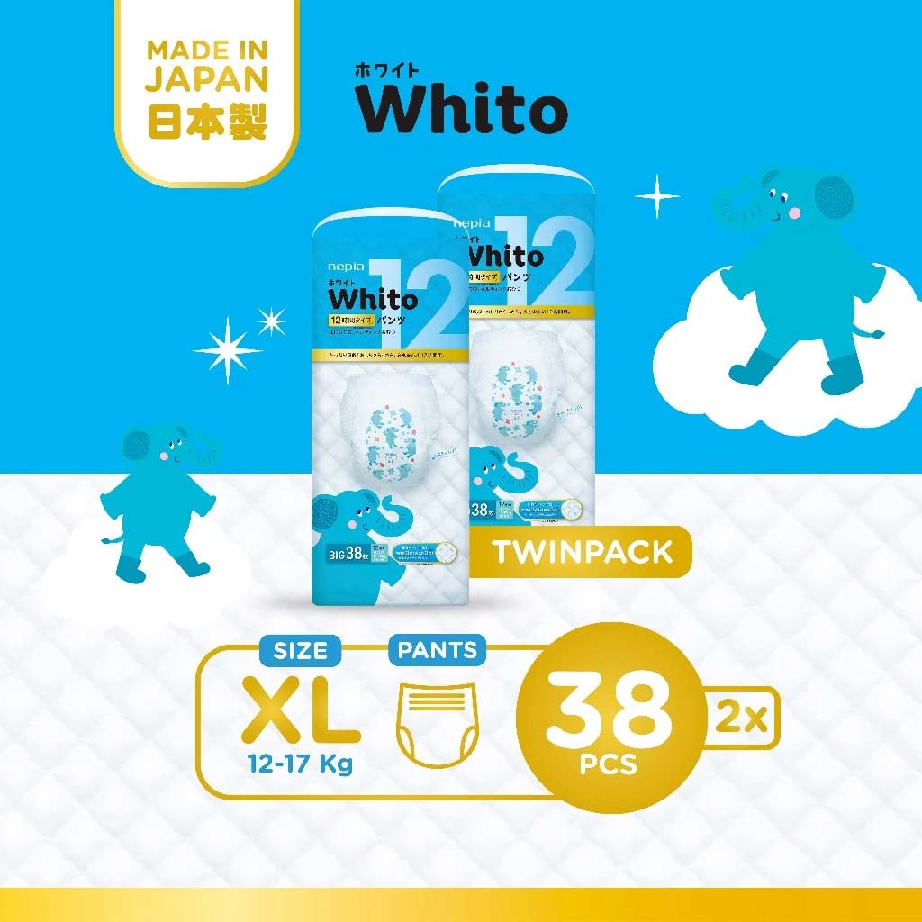 Nepia Whito Diapers Pants XL38 - Twin pack - Nepia Genki Indonesia